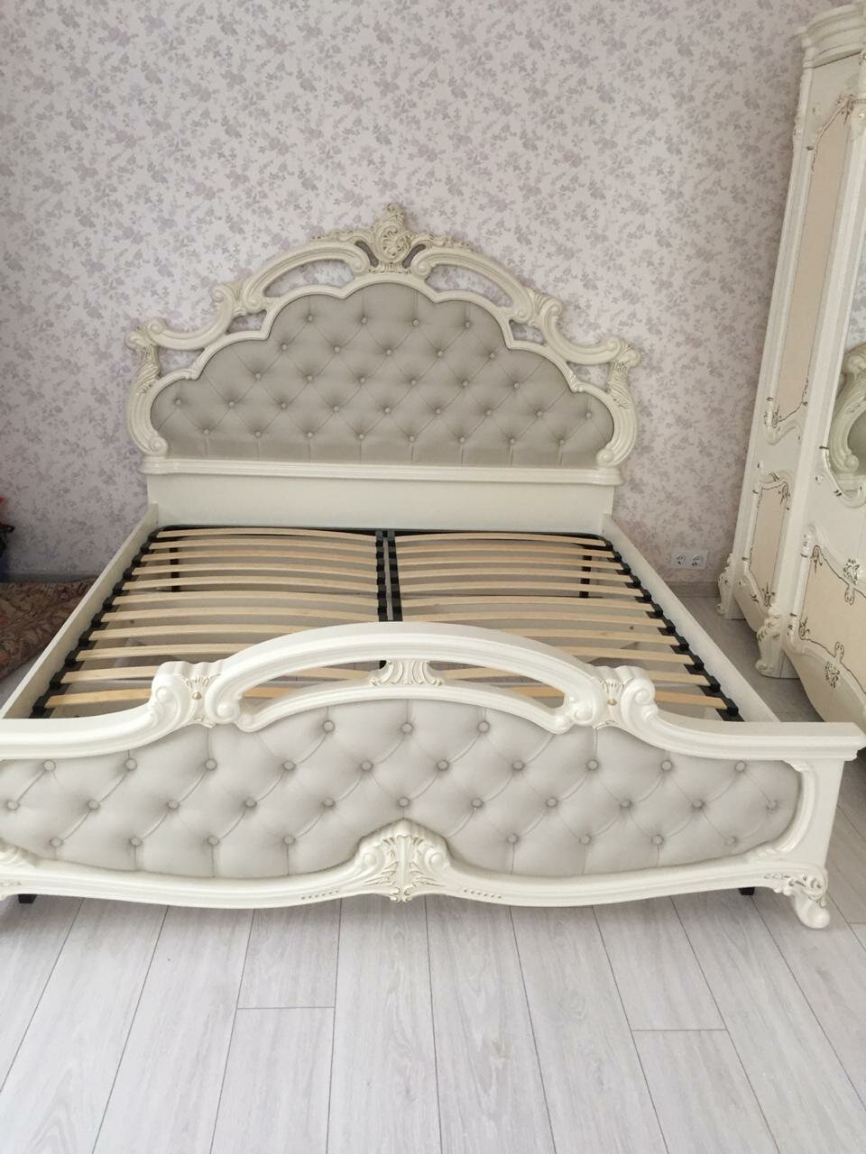 Кровать Рафаэлла, двуспальная 1800х2000, цвет крем матовый, фабрики диа Мебель, Россия.