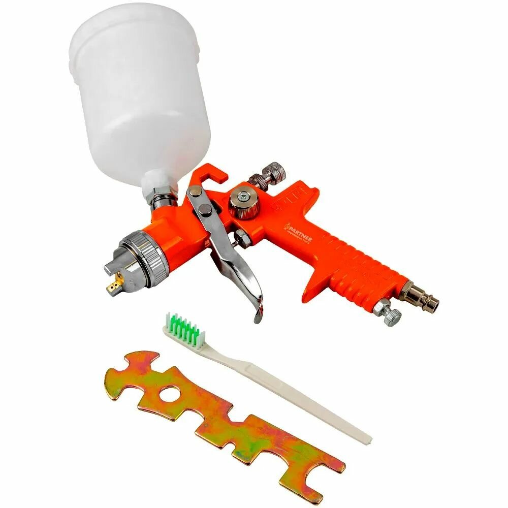 Краскораспылитель PA-H-827-3V с верхним пластиковым бачком (бачок 600мл, сопло 1.7мм, 3.5bar, 70-100 л/мин, присоед. резьба 1/4") Partner