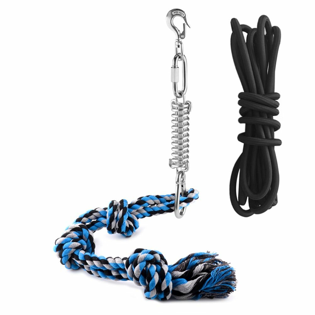 Игрушка для собак Spring Pole Dog Rope Toy для игры в перетягивание, уличные тренировки