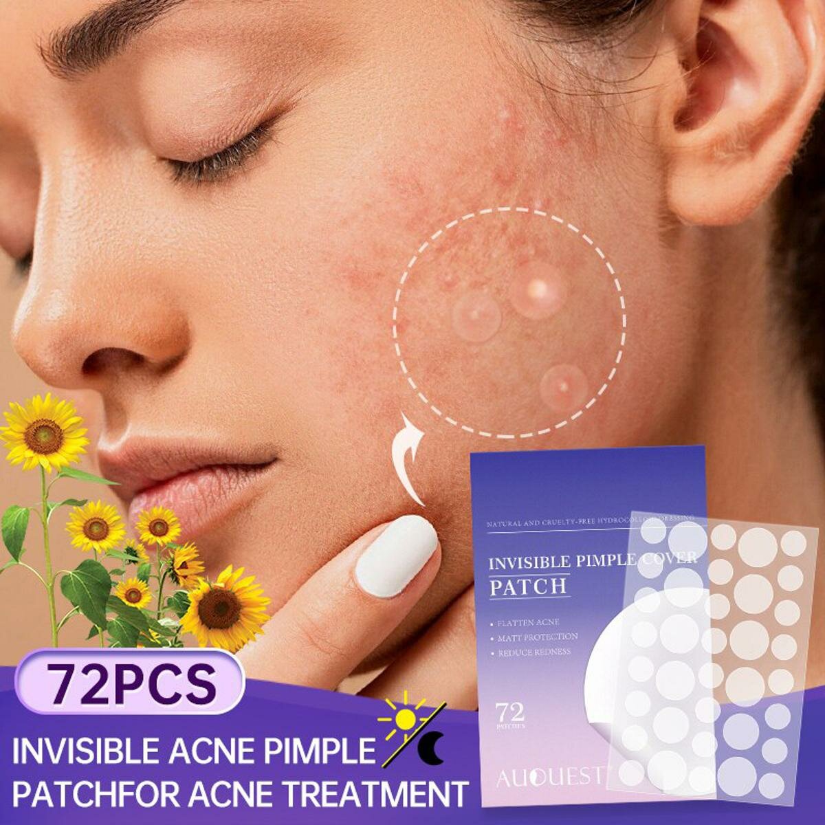 AUQUEST Акне Прыщи Пластырь Невидимая Маска Дышащие Наклейки Пятновыводитель Прыщи Пластыри Лечение Угревой Сыпи Пластыри От Угревой Сыпи Уход За Кожей