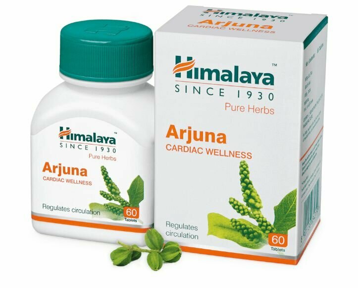 Сердечный тоник Himalaya Arjuna, для гипертонии и ишемии, 60 таблеток
