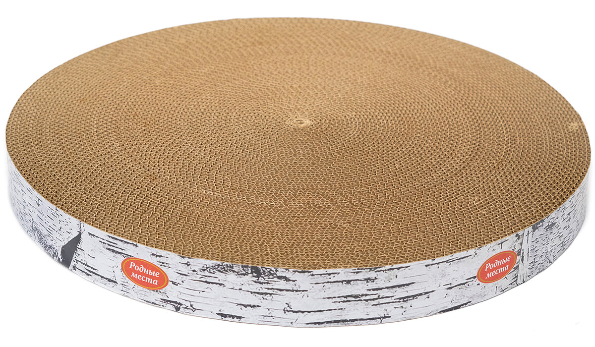 Когтеточка родные места Пень березовый гофрокартон с пропиткой кошачья мята большая 40,5 х 4 см (1 шт)