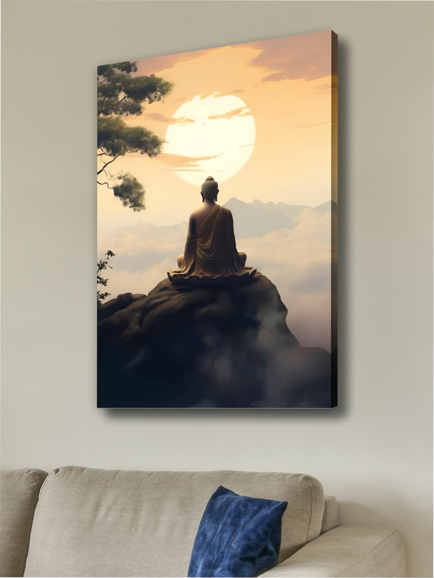 Картина Будда и ветвь мудрости модульная 50x70см 1шт.