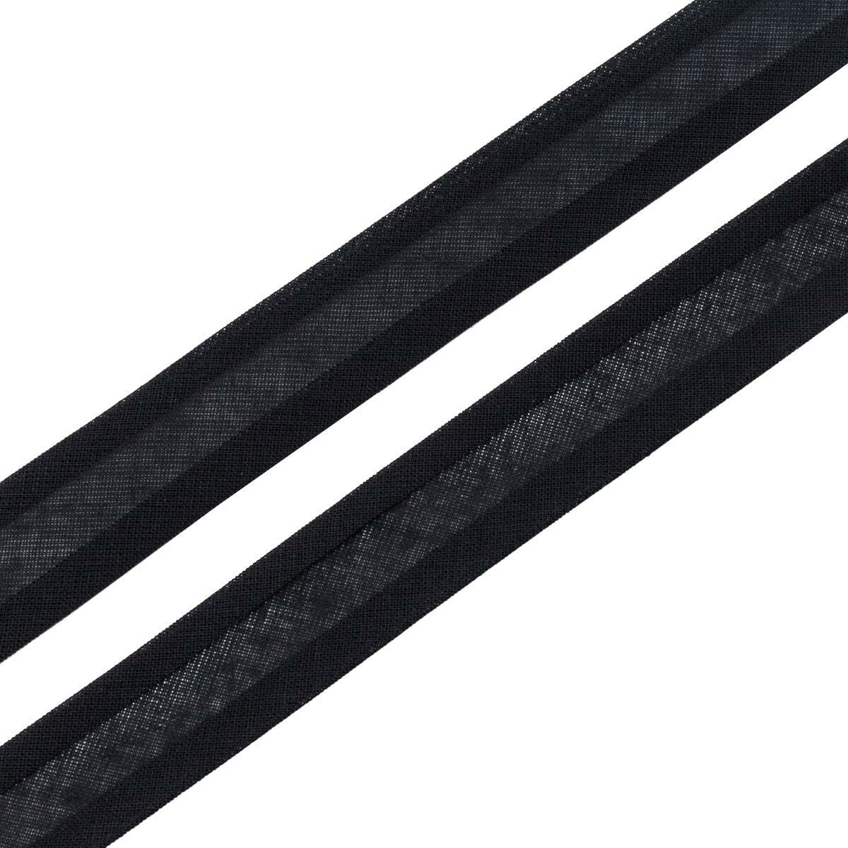 6112-0009 Косая бейка 100% хлопок 20мм*132м (080 черный), 132 м
