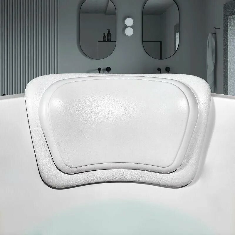 Подушка водостойкая для ванны на присосках, белая