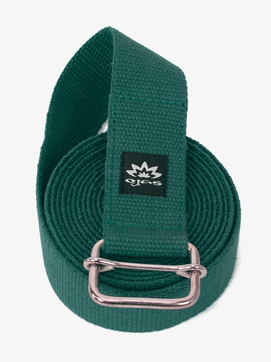 Ремень с пряжкой OJAS Natural 240х4 см, тренировочный ремень для йоги и растяжки