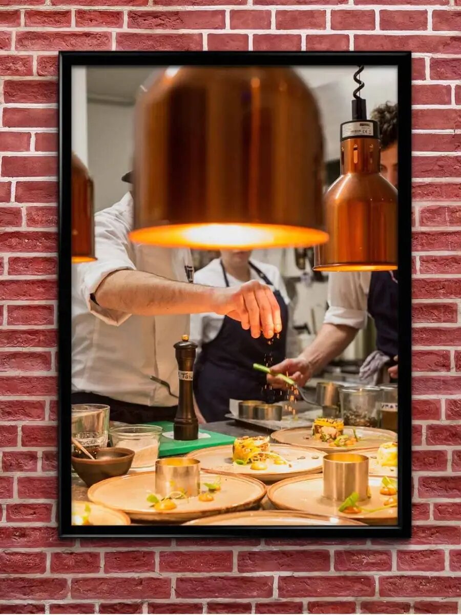 Плакат, Постер Кухня, А3 (фотопанно, постер на стену)