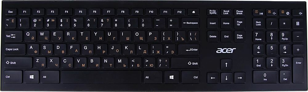 Клавиатура Acer OKR010 черный USB беспроводная slim Multimedia (ZL. KBDEE.003)