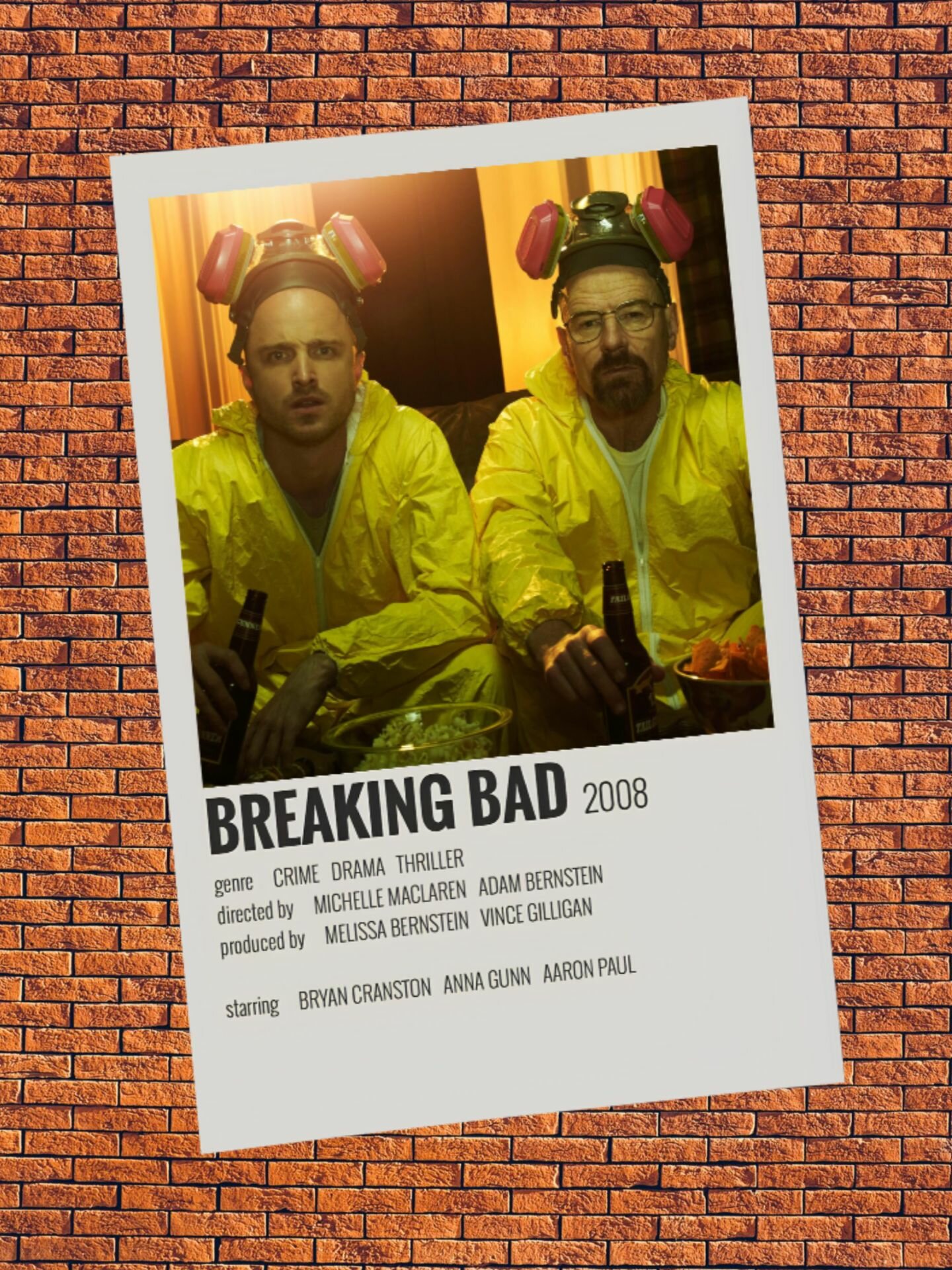 Постер "Во Все Тяжкие" в стиле "полароид", формат А3, 297 х 420 мм, глянцевый