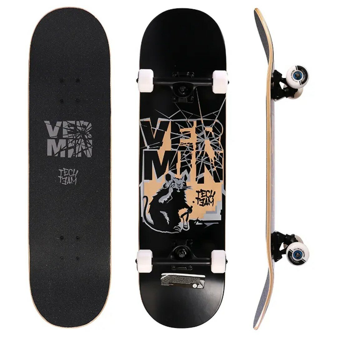 Скейтборд Tech Team "Vermin", 32x8.5, Abec 9, Double Kicktail - Maple