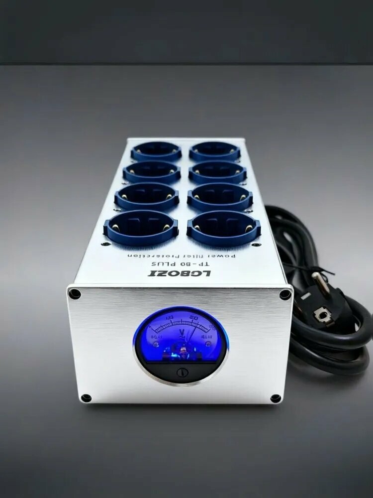 TP80 PLUS Hi-Fi фильтр-стабилизатор сетевых помех, очиститель питания с защитой от скачков напряжения и сетевым фильтром розеток EU