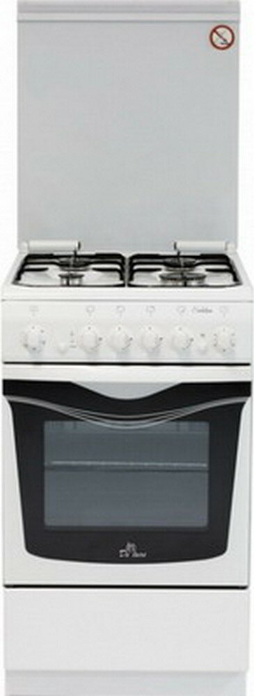 Газовая плита De luxe 506040.03 г 50 см, 54 л, 4 конфорки, белый