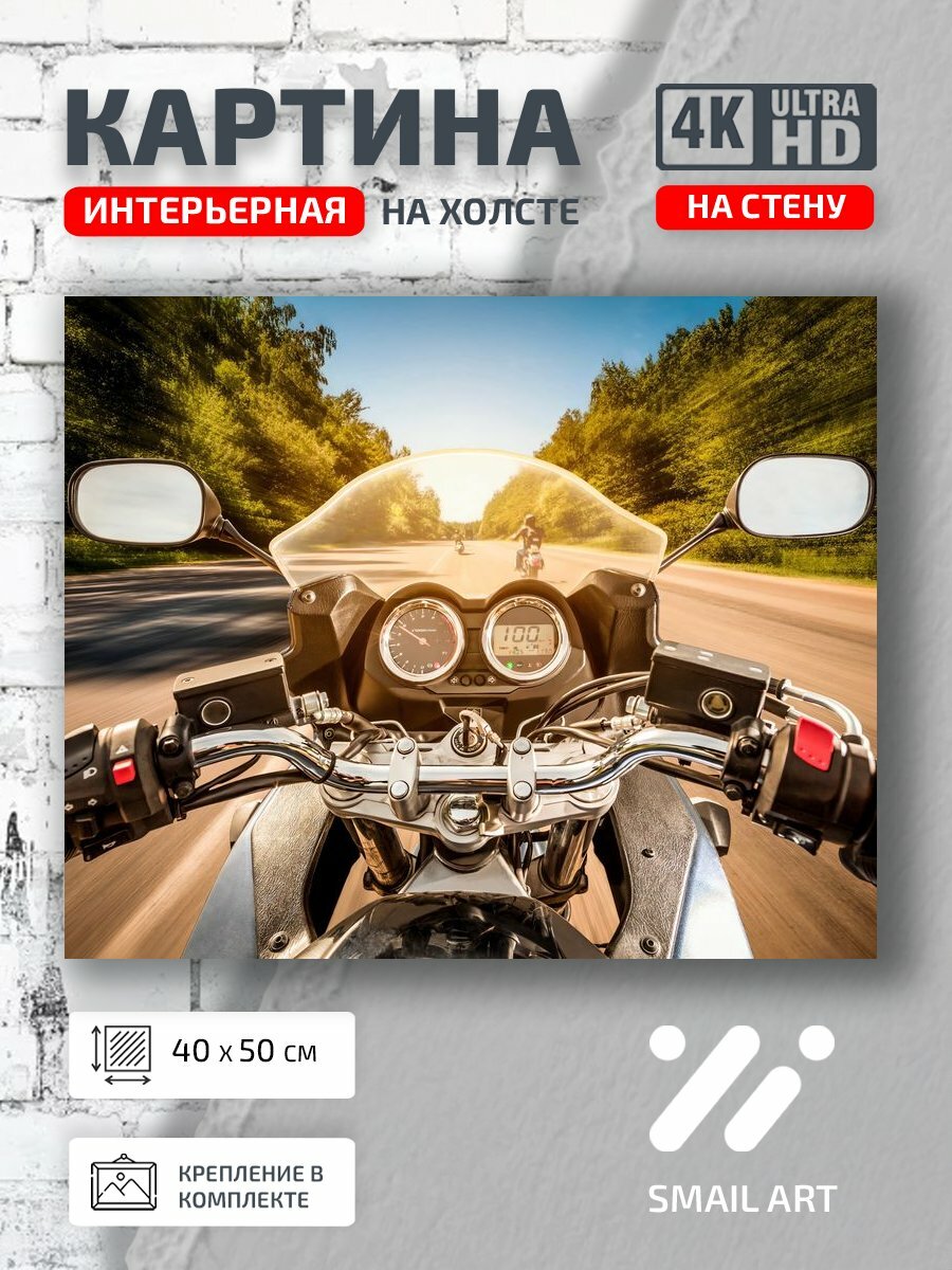 Картина на холсте интерьерная 40 на 50 на стену Мотоцикл Car для киномана авто дизайн декор