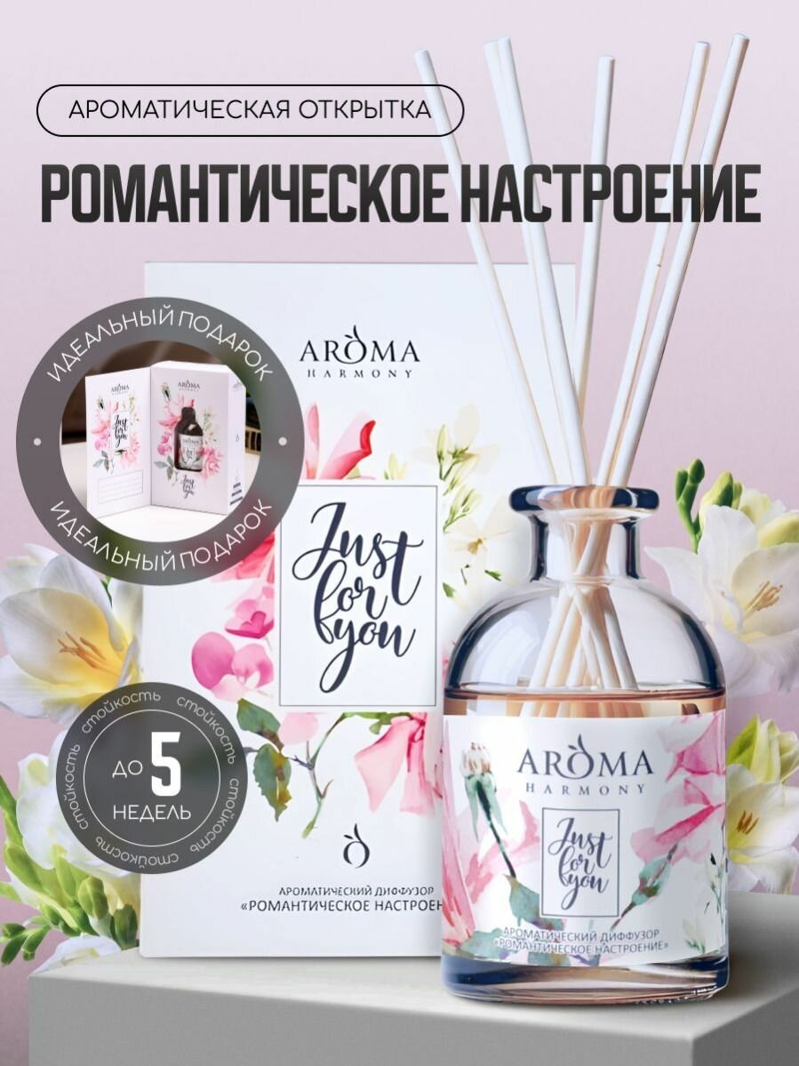 Ароматический диффузор-открытка Aroma Harmony "Романтическое настроение", 50 мл
