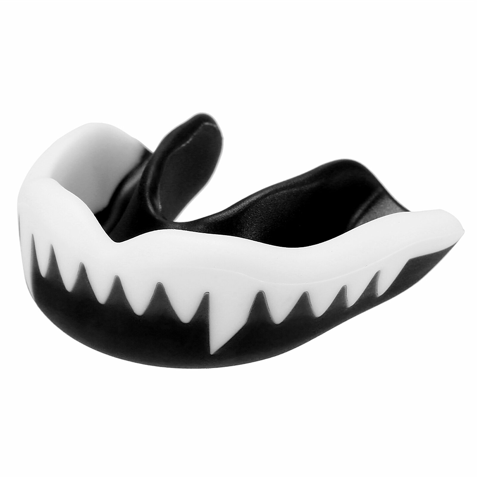 Защитный Mouth Guard для спорта из пищевого EVA, для бокса, карате, муай thai, кипяток и укус, черный/красный/синий/зеленый/белый, размер 6.5*4.6 см, упаковка в прозрачной коробке 8*7*3 см, вес 30 г, 1 шт.