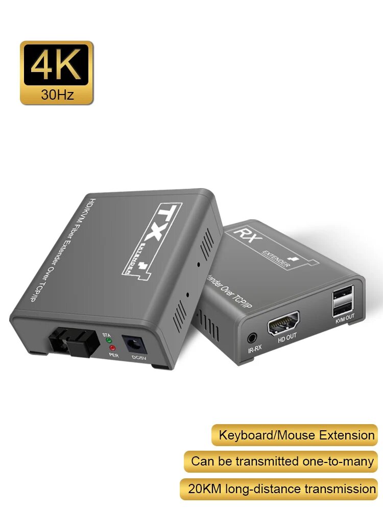 Nsendato 4K HDMI USB KVM оптический удлинитель 20KM 4k 30hz, AU Plug
