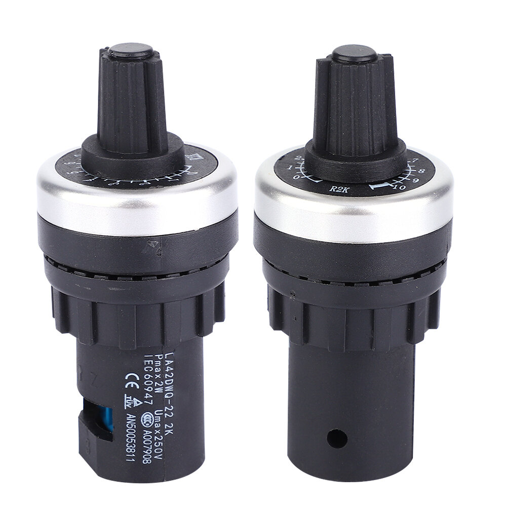 LA42DWQ Высокоточный регулируемый однокруговой потенциометр с переменной скоростью вращения 22 мм 2 кОм