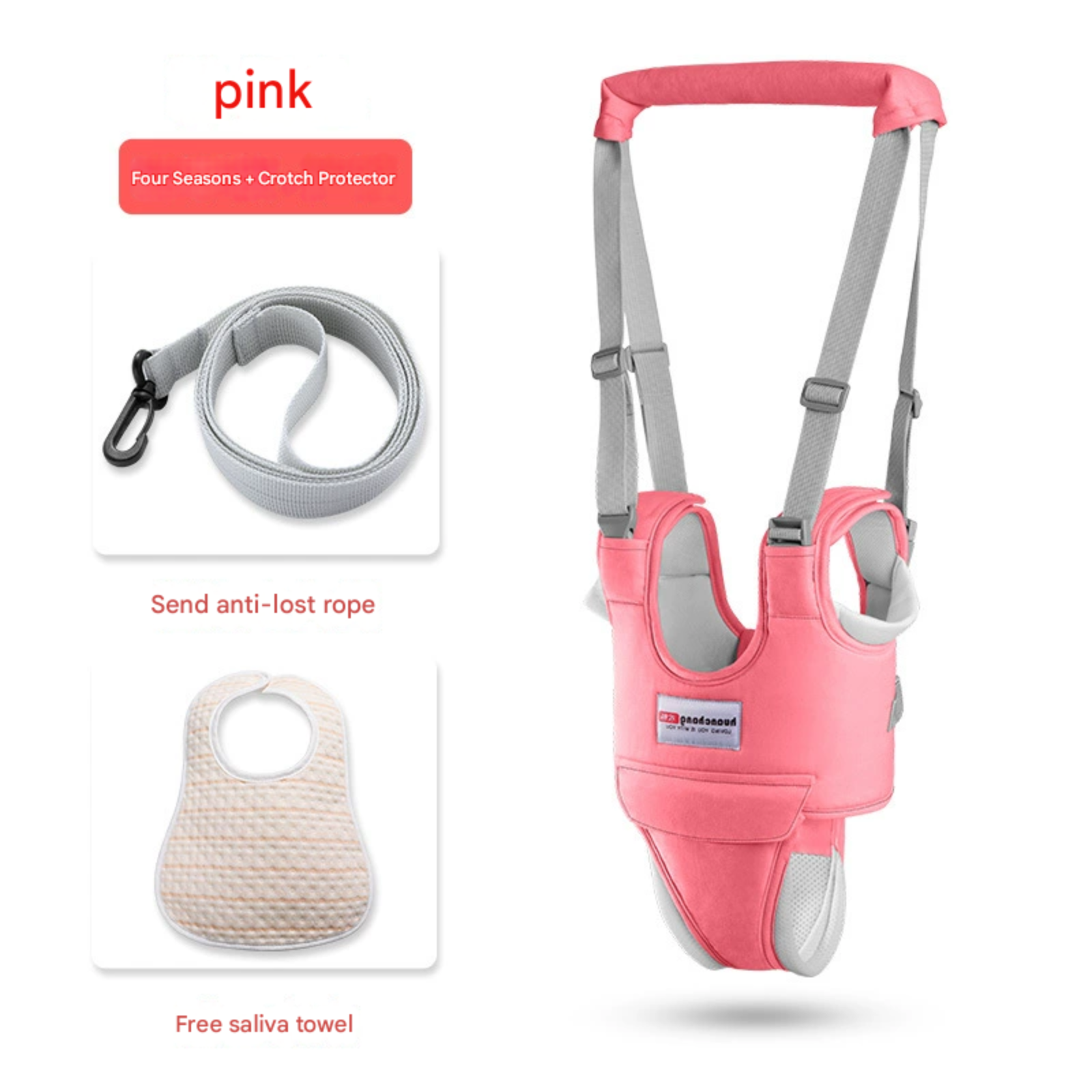 Ременной ремень для обучения детей ходить, детский веревочный респирабельный ремень, ремень для ходьбы антизадержки, детский тяговый ремень для подростков, регулируемая длина ремня, семейное использование, подходит для разных ростов, с дополнительным