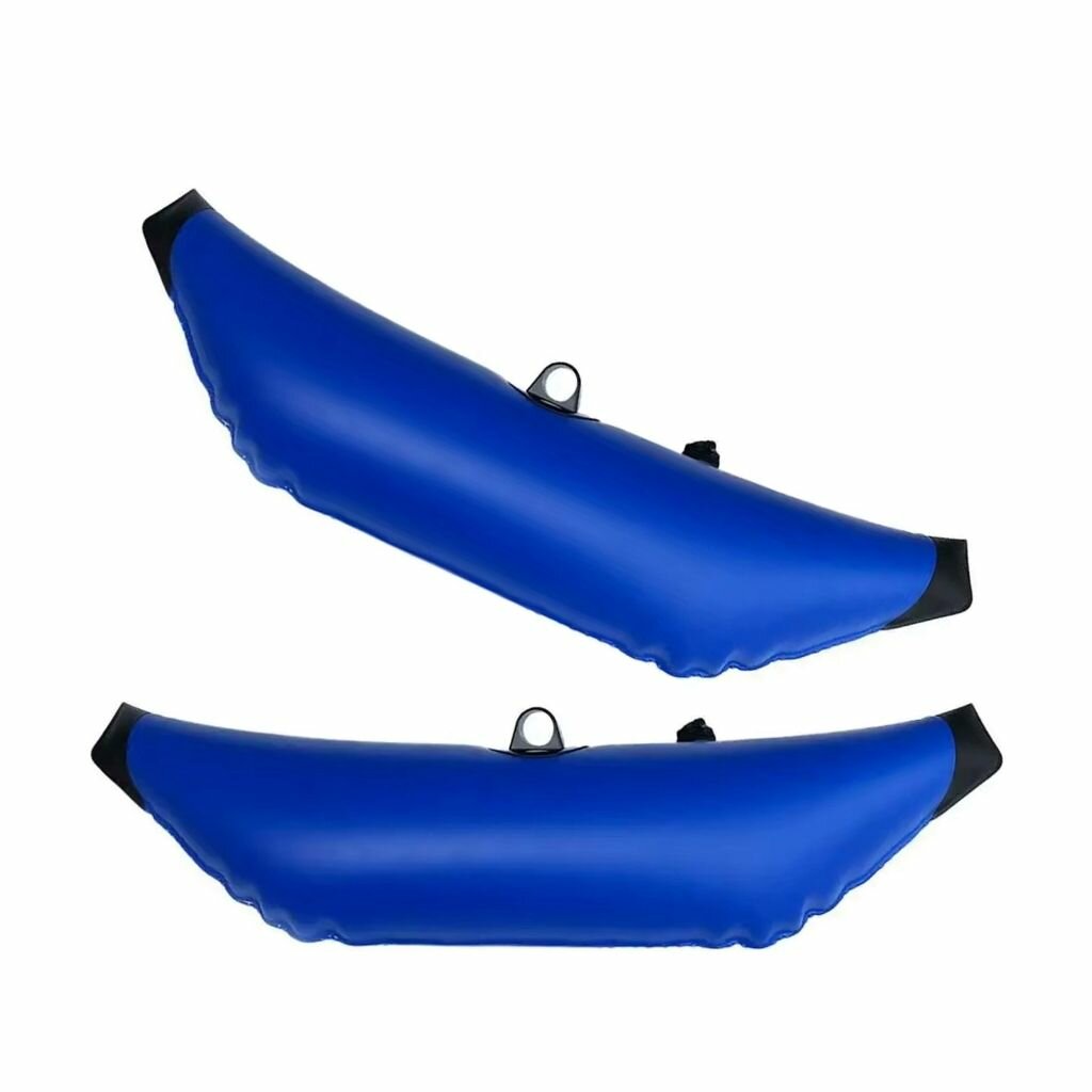 Два белых надувных флотатора для каяка - синие