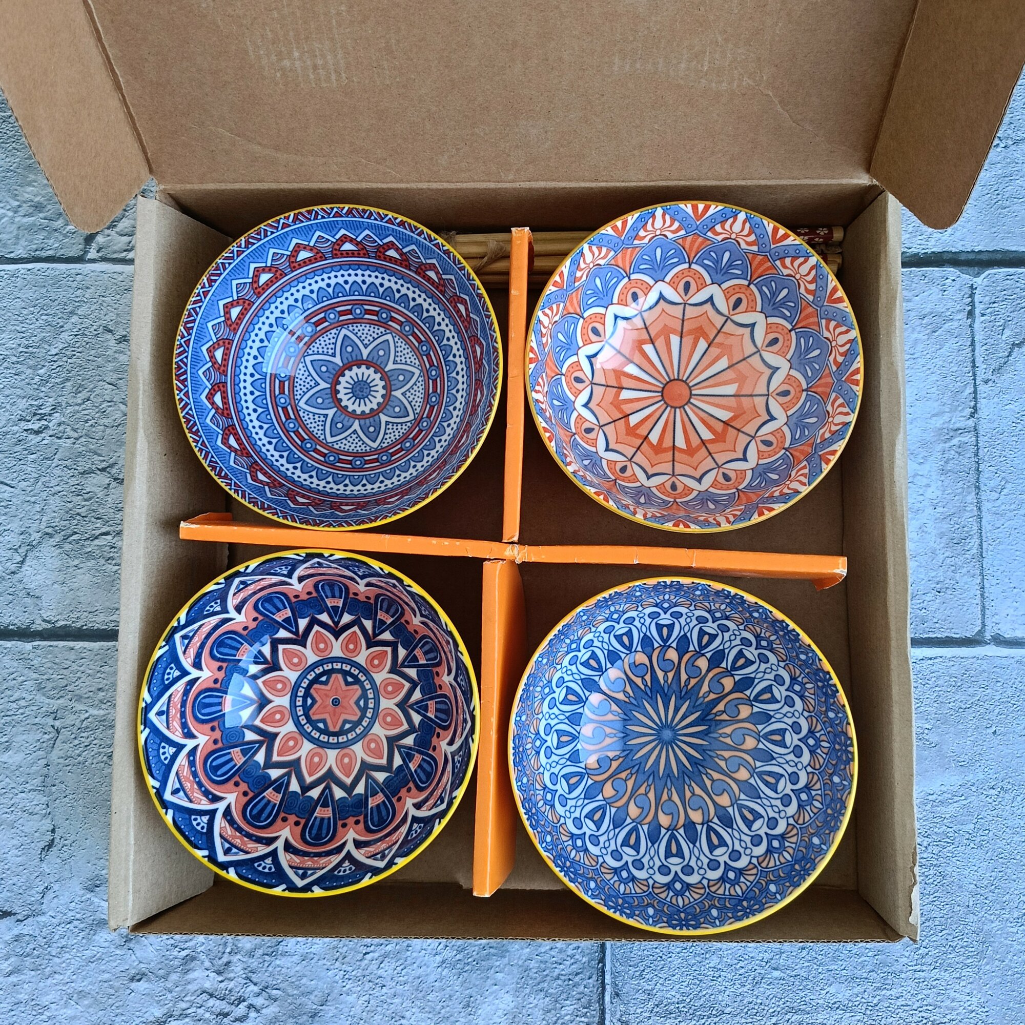 Пиала "богемия", 300 мл, набор из 4 штук Пиалы для супа каши салата