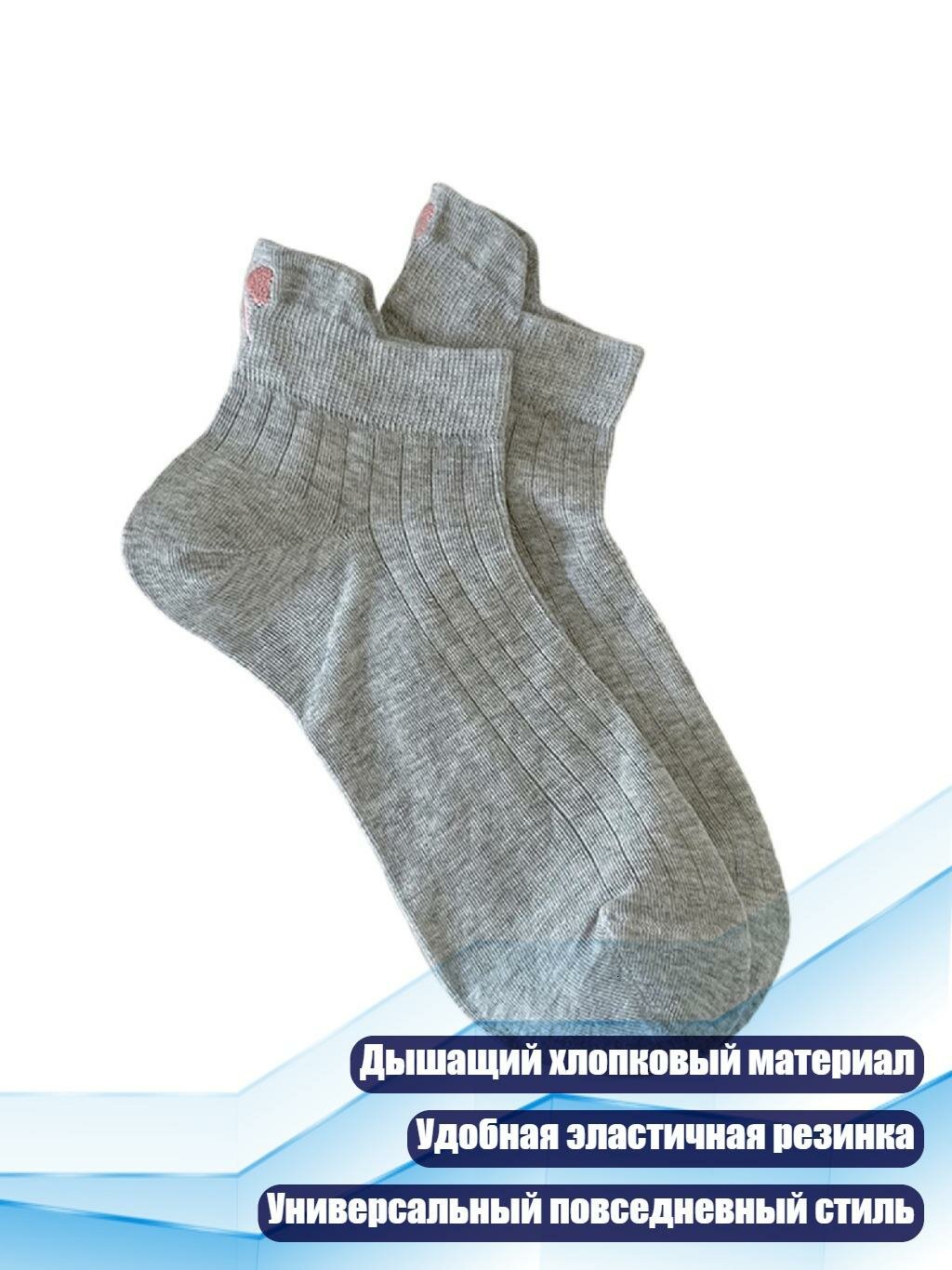 Женские балетки-носки с вырезами и бантом, светло - серый