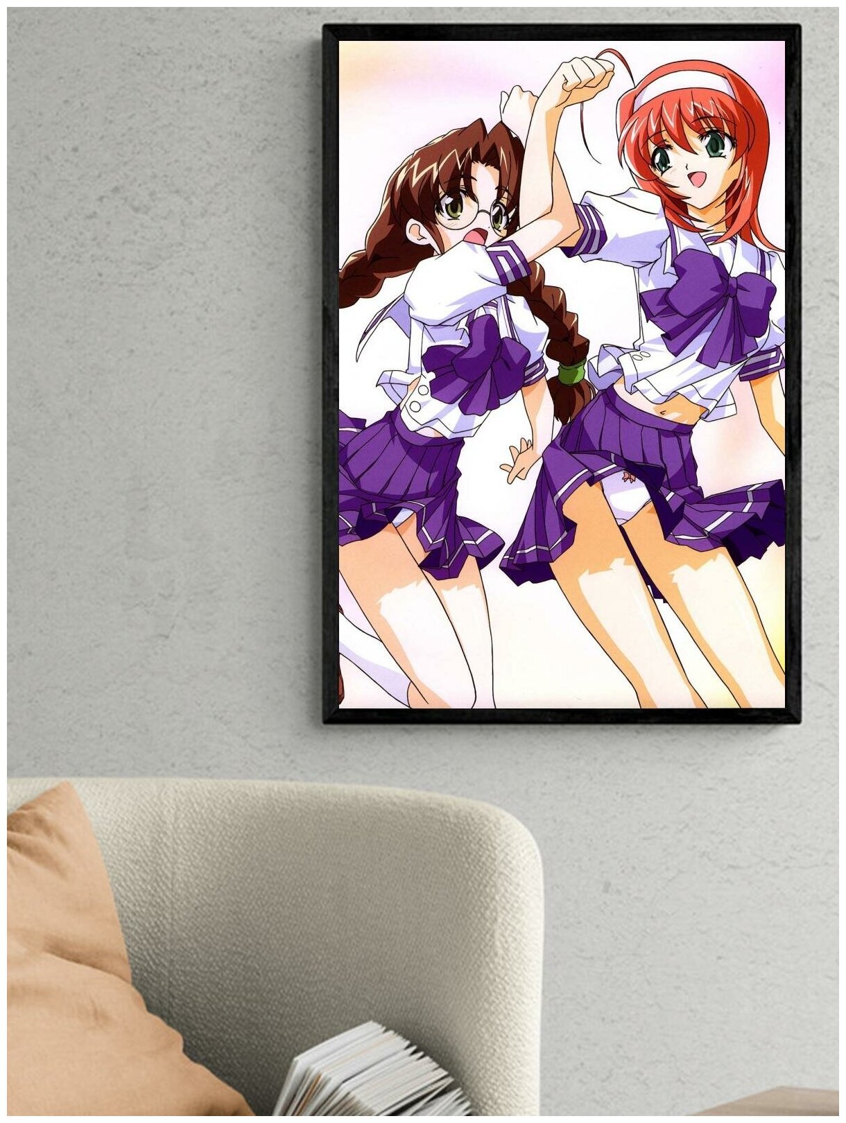 Постер / Плакат / Картина Беспокойные сердца. Аканэ с подружкой 60х90 см в подарочном тубусе