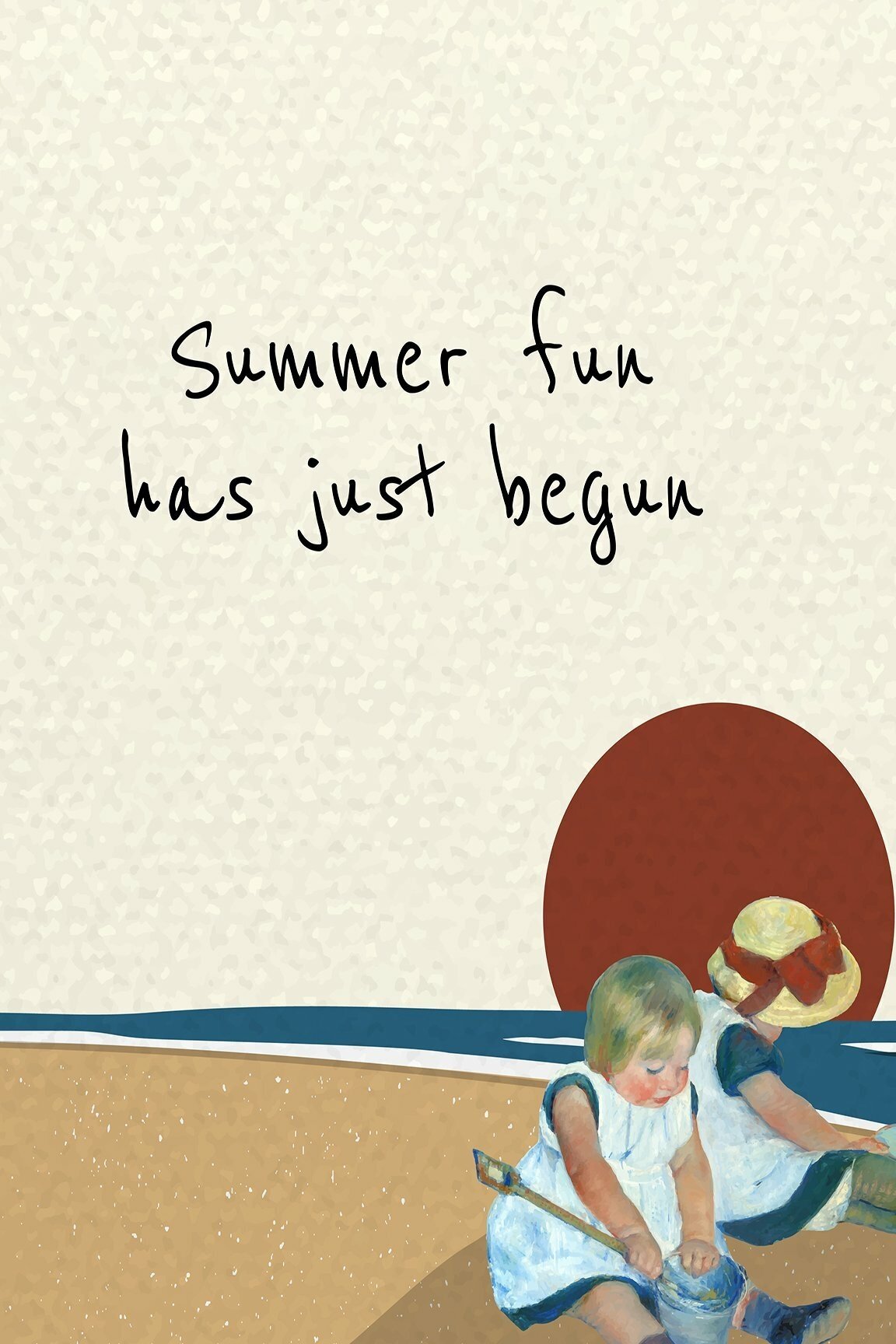 Постер / Плакат / Картина Лето - Дети на пляже 40х50 см в подарочном тубусе