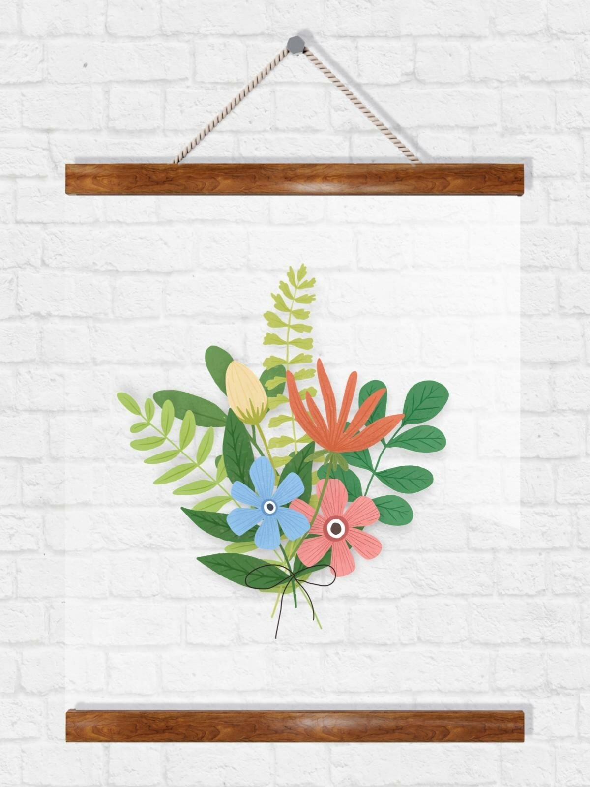 Постер / Плакат / Картина Прозрачный постер - Простой букет цветов 60x90