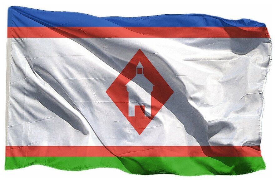 Флаг Якутска на шёлке, 70х105 см - для уличного ручного древка