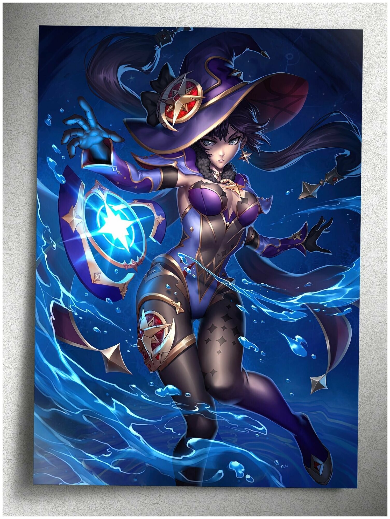 Постер Аниме Геншин Импакт: Мона Mona Genshin Impact, на А5