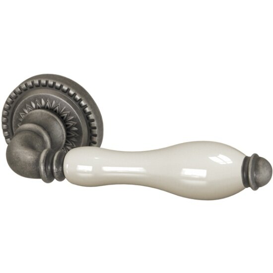 Ручка раздельная Armadillo R. CL55. Silvia (Silvia CL1) AS/LWP-109 античное серебро/беж. фарфор