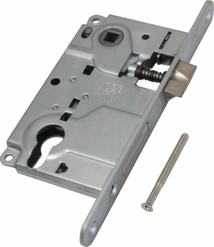 Замок межкомнатный Agb CENTRO под цилиндр, 1ригель+защёлка, хром (B01025.50.06)