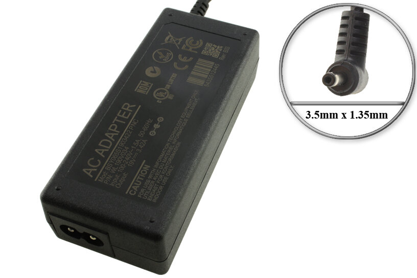 Адаптер (блок) питания 19V 3.42A 65W, 3.5mm x 1.35mm (BSY065S1903422 D), для зарядки ноутбука Chuwi CoreBook X.