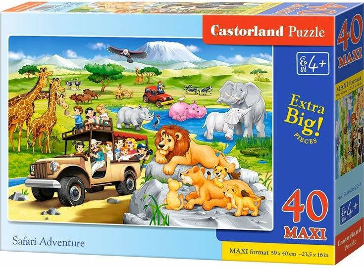 Пазлы Сафари, 40 деталей MAXI Castor Land, 1 штука