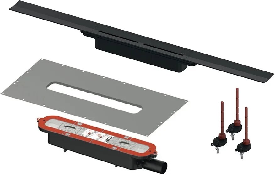 Душевой трап (лоток) Tece TECEdrainprofile 641025 50-100 см, с решеткой, щелевой, черный матовый