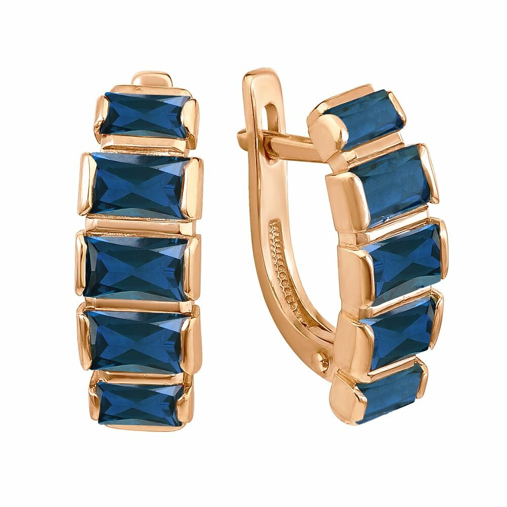 Серьги, золото, 585 проба, топаз