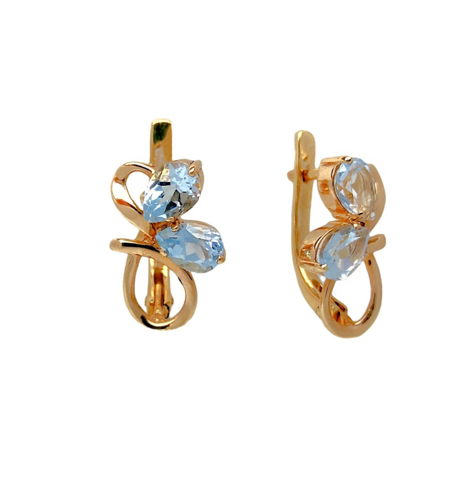 Серьги, золото, 585 проба, аметист