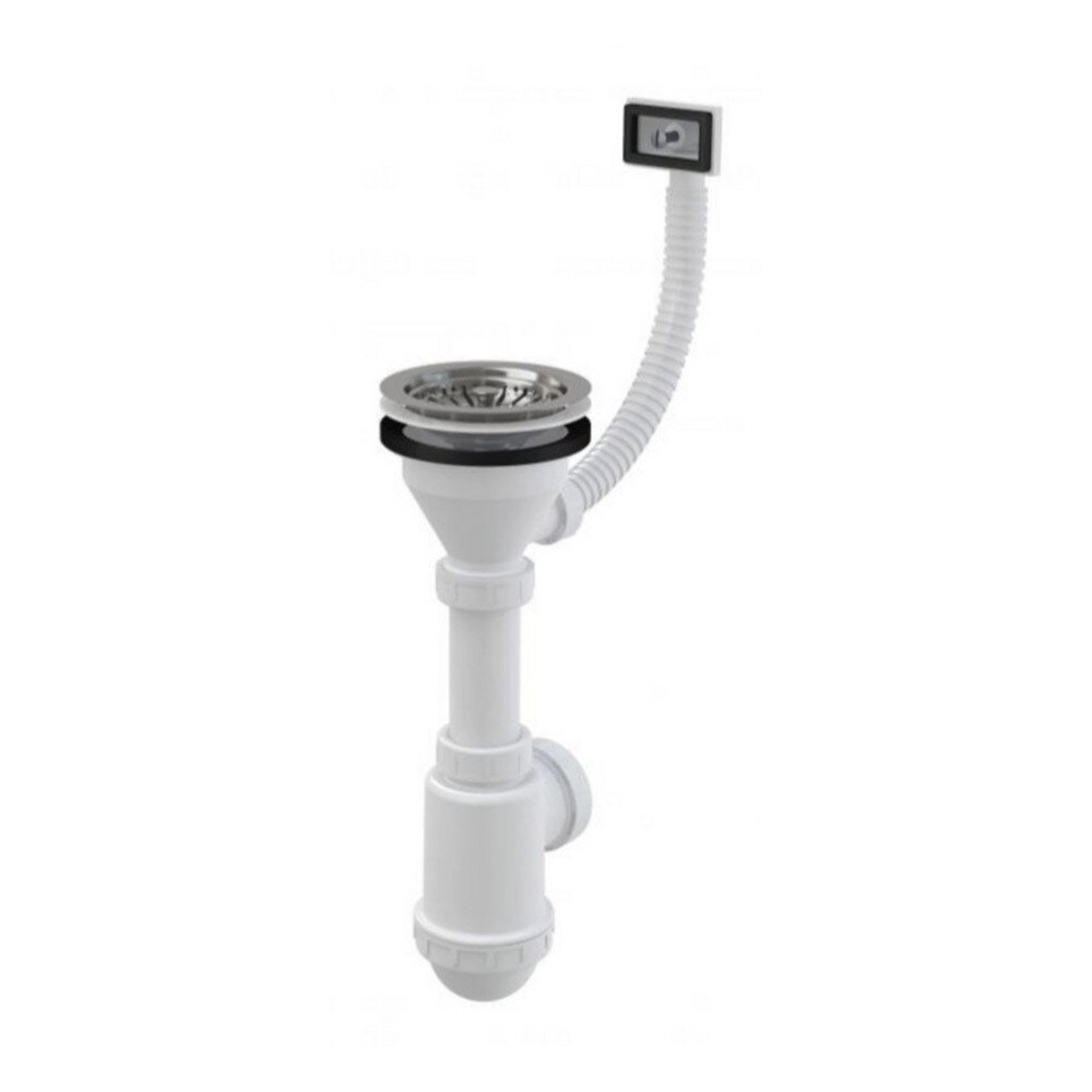 Сифон для мойки Alcadrain 3 1/2х40 мм с выпуском d117 мм белый (A447-DN50/40)