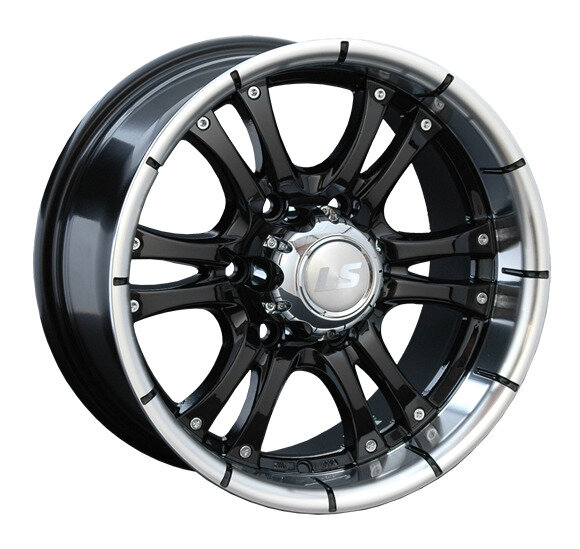 Колесный диск LS LS161 16x8" PCD6x139,7 ET10 D107,1 черный глянцевый с проточенным ободом