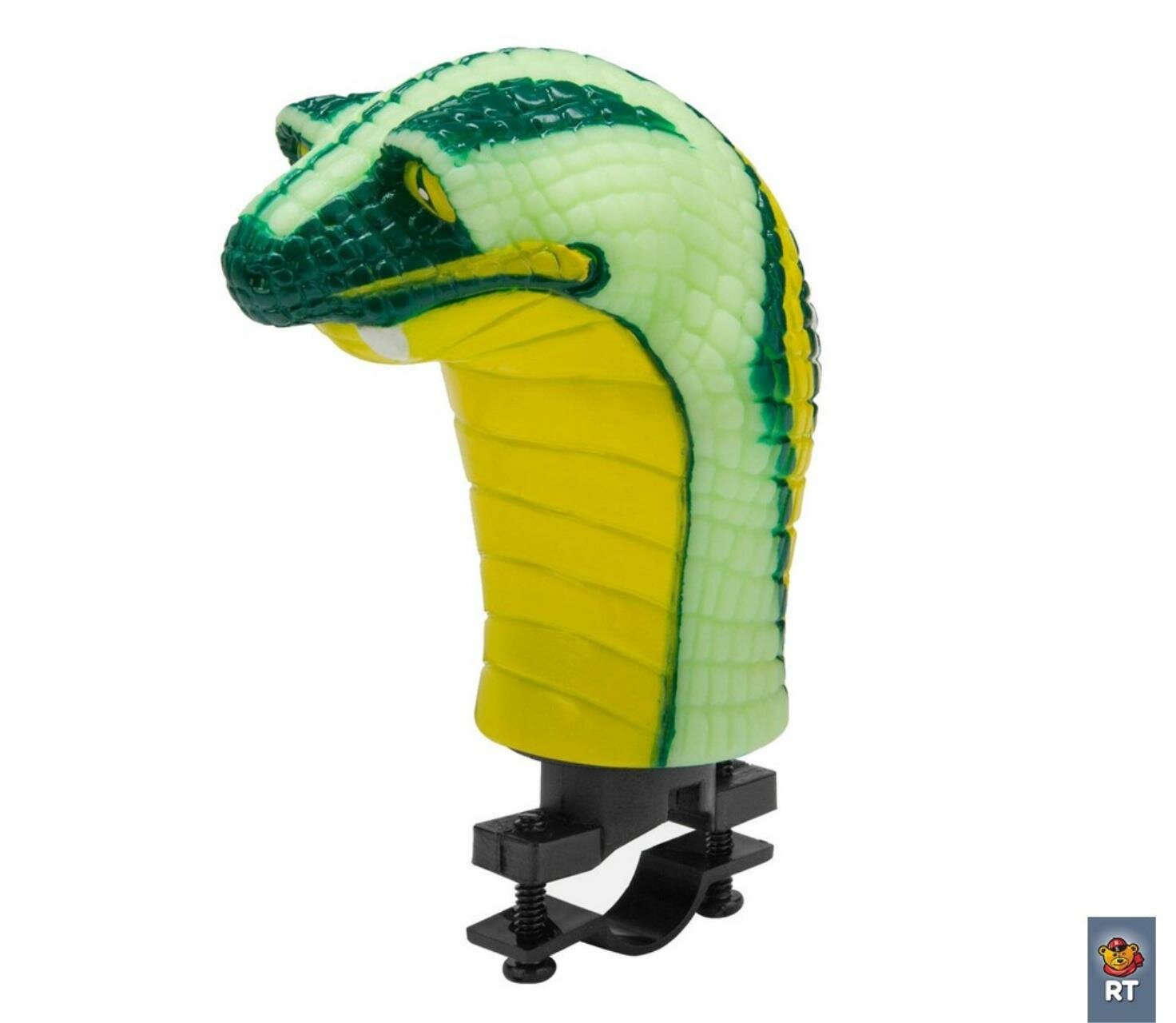 Клаксон детский Rts СВ-3039 "Кобра", винил, крепление на 2 шурупа, желтый/зеленый