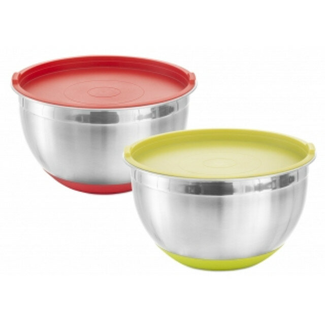 ATTRIBUTE Mix миска 5,5 л 25 см с крышкой нерж. сталь и пластик цвет в ассортименте 1шт