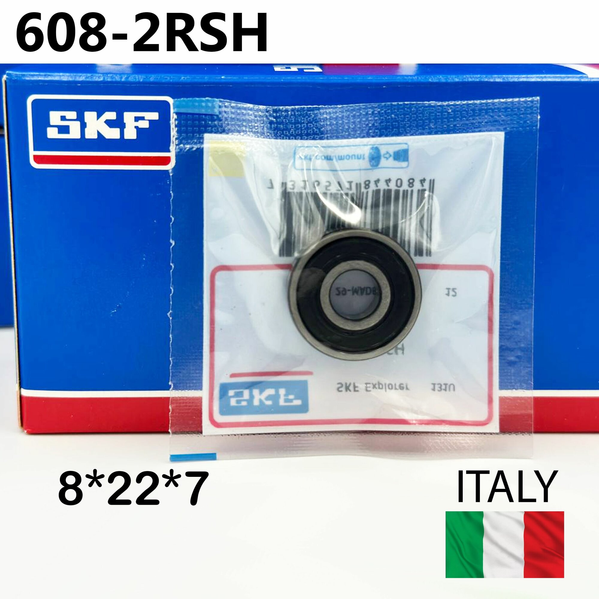 Подшипник SKF 608-2RSH (608 RS / 180018) размер 8*22*7 Италия, ABEC 9 универсальный