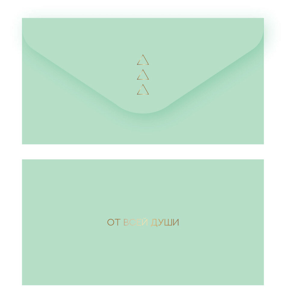 Конверт для денег MESHU "Нежная мята", 85*164мм, soft-touch, фольга, 10 штук, 364356
