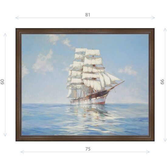 Картина Декор Депо Монтегю Доусона Ожидание паруса Матовая бумага в раме без стекла 66х81 см, DDK49305E21W75H60P24