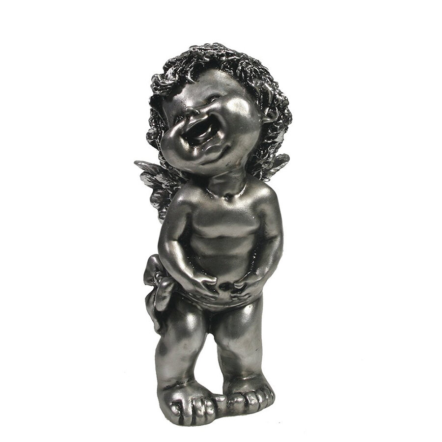 Фигурка Счастливый ангелочек цв. серебро, 7*8*18 см KSMR-713287/A078