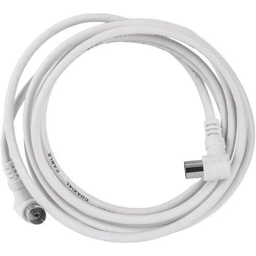 Кабель удлинитель ТВ антенны Premier 5-061L TV гнездо-штекер угловые коаксиальный 75 Ом - 1.5м белый