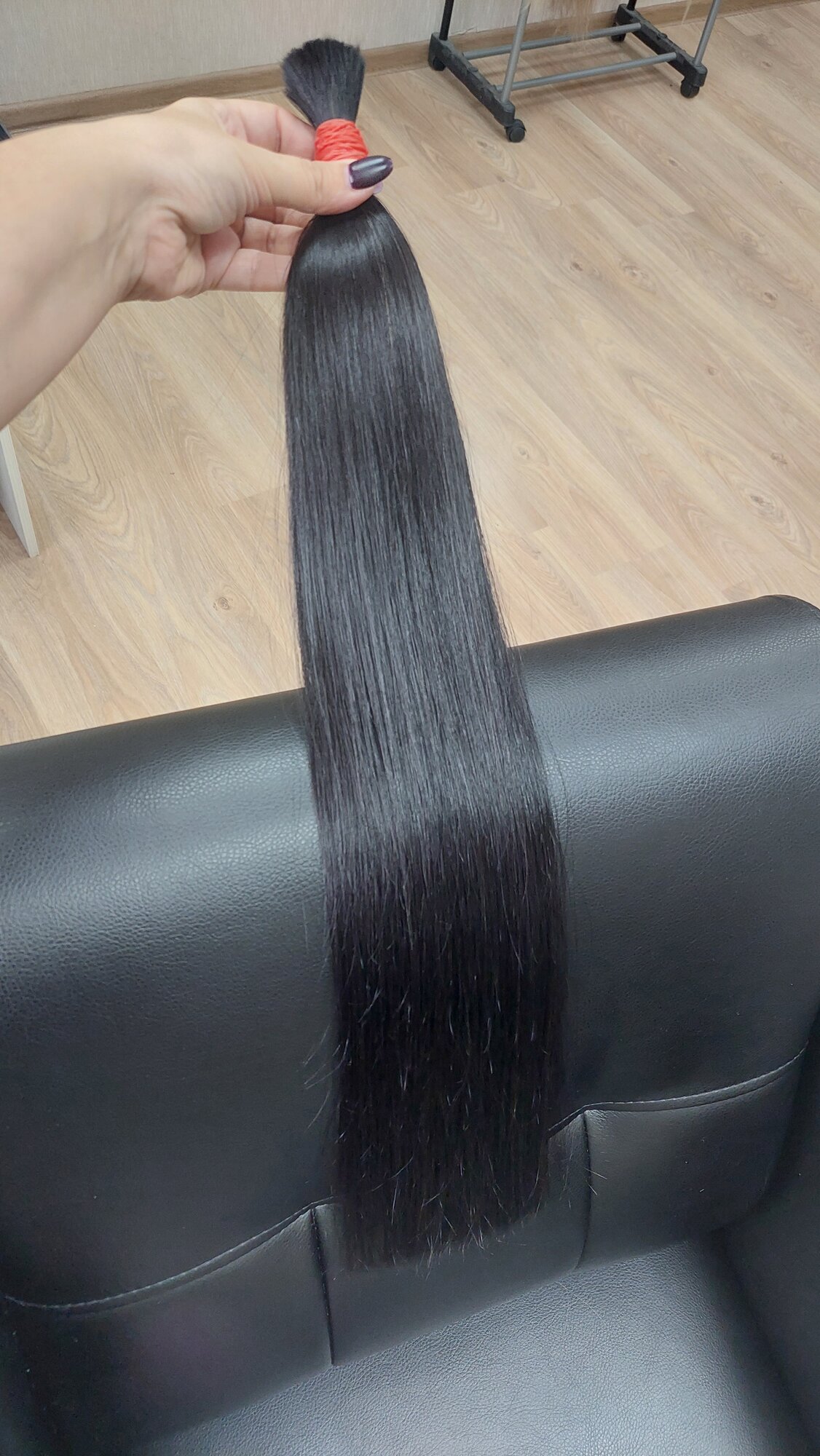 Натуральные волосы для наращивания 60см, 100г, цвет чёрный 1б, стандарт