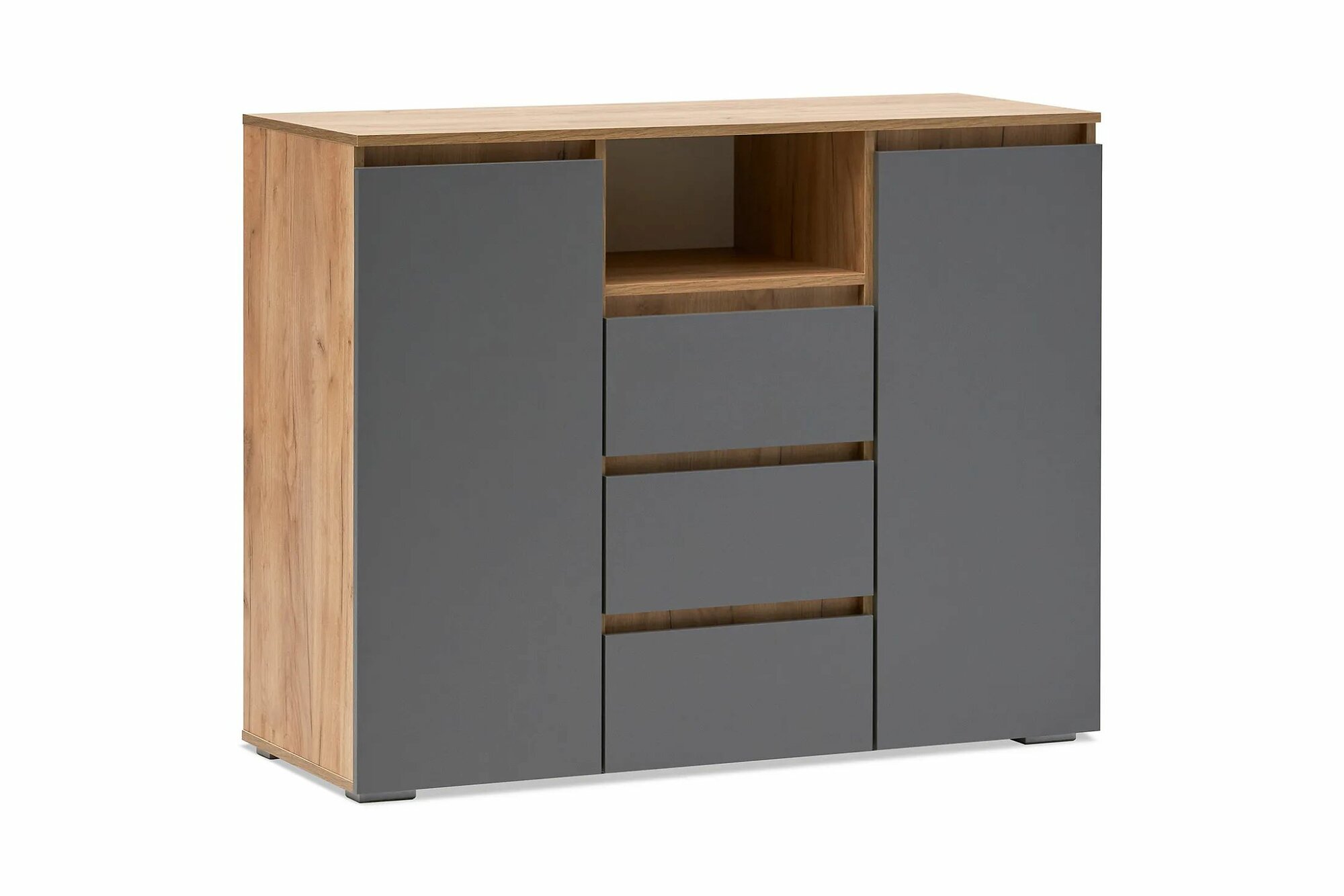 Комод Ираида дуб крафт золото/серый графит, 120.2х46х95.8 см