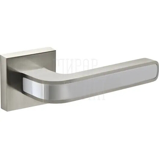 Дверная ручка на квадратной розетке Fuaro (Фуаро) "NEO" DM матовый никель + хром