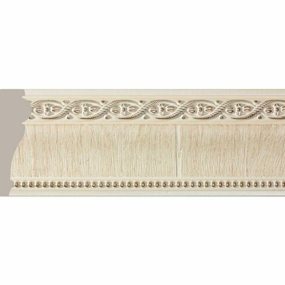 Багет Cosca Плинтус Потолочный Дуб Беленый 161-6 Д240хШ2.5хВ9см / Коска.